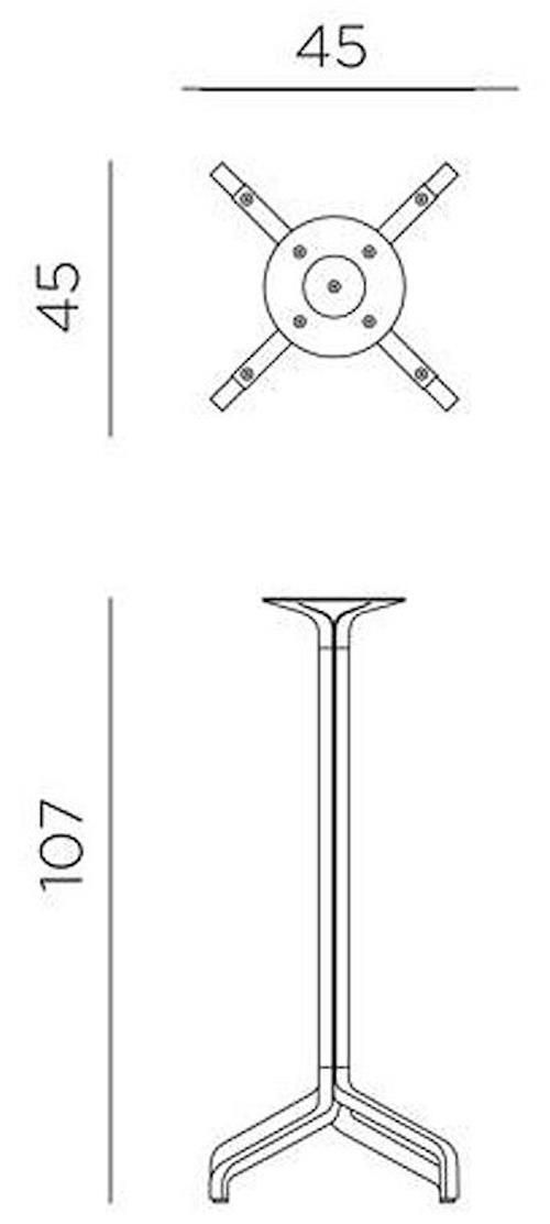Masă Nardi Picior (baza) de masa aluminiu BASE FRASCA HIGH FIX vern ...