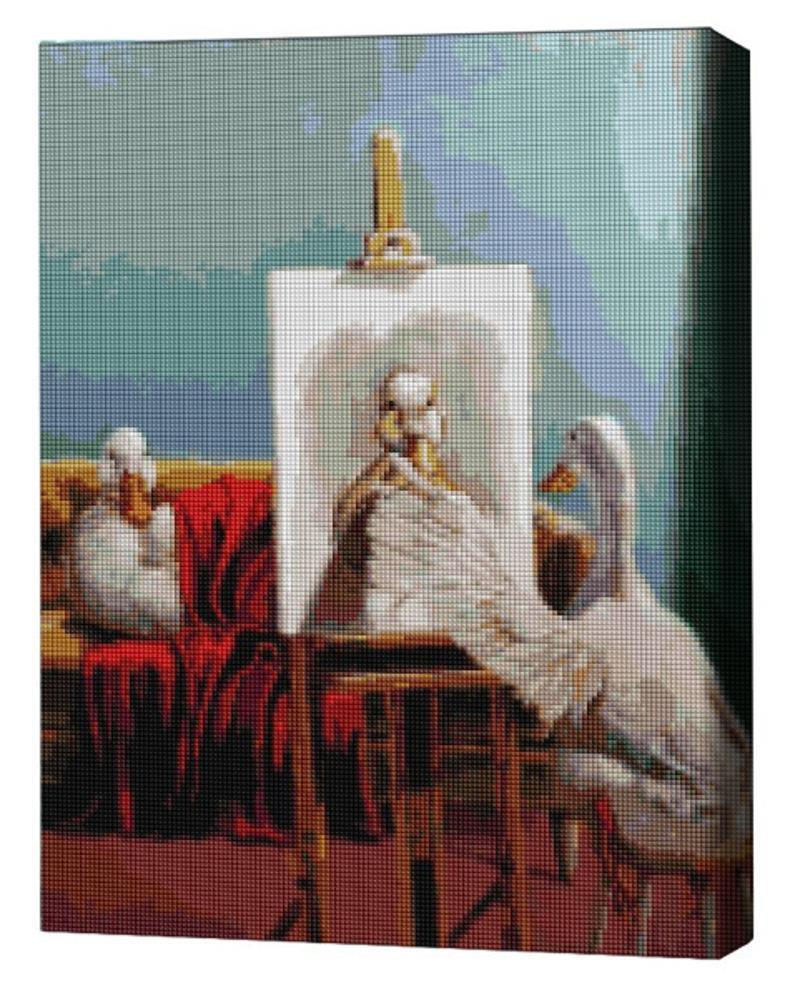 Tablou pe numere BrushMe DBS1222FC Mozaic cu diamante 40x50сm (fără cutie) Rața-Atelier, Lucia ...