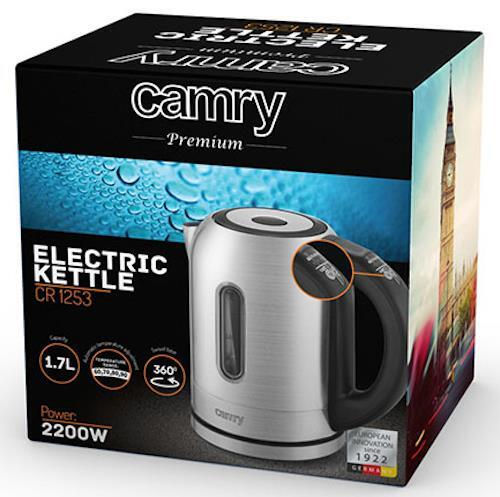Fierbător de apă Camry CR 1253 Black/Inox cumpăra la preț mic în Chișinău, Bălți, Cahul, Comrat ...