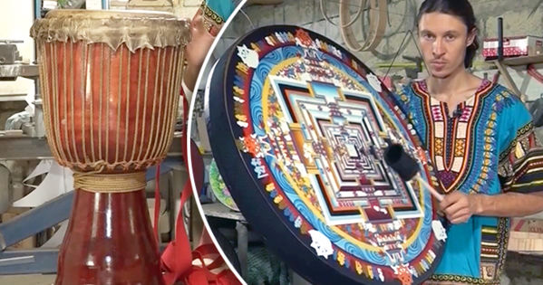 Un meșter din Fălești confecționează tamburine și tobe africane