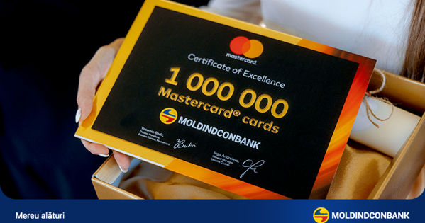 Moldindconbank, premiată pentru un milion de carduri Mastercard