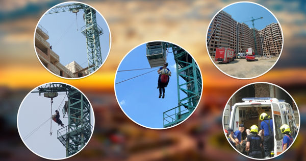 Operațiune de salvare pe un șantier: Operatorul macaralei, internat