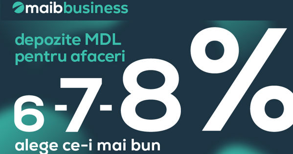 Maib: Depozitele pentru afaceri 6-7-8% – alege ce-i mai bun