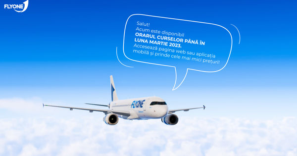 Fly One lansează orarul pentru sezonul rece