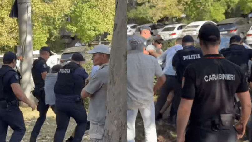Protest în fața Curții de Apel Chișinău. Un bărbat, baricadat în tufari