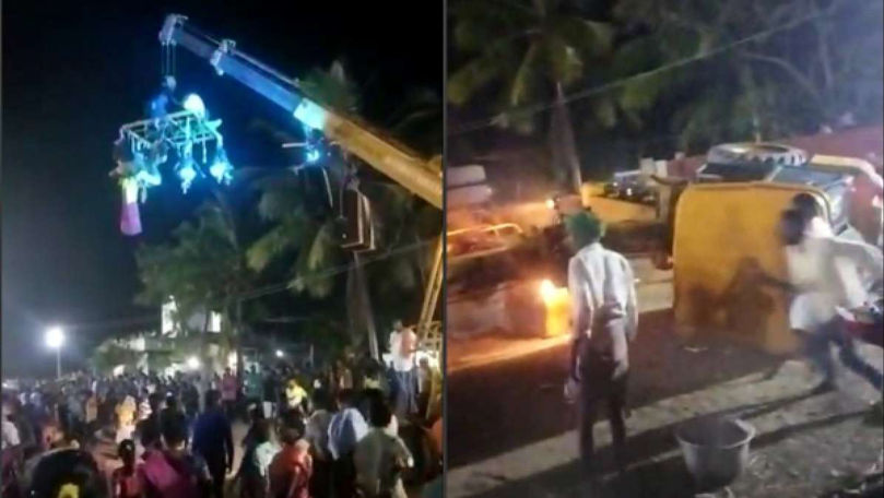 O macara s-a prăbușit peste oameni la un festival din India