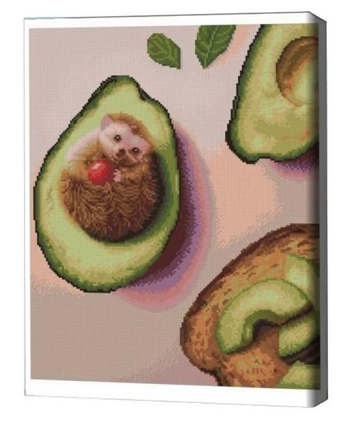 Tablou pe numere BrushMe DBS1214FC Mozaic cu diamante 40x50сm (fără cutie) Toast cu avocado ...
